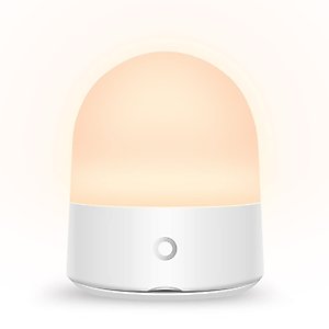 Bapama Baby Night Light Touch Control, Dimmable Warm Light for Baby Breastfeeding, Portable Handle Small Bedside Lamp for Kids Room Nursery, Rechargeable, 8 Adjustable LED Color, Memory Function