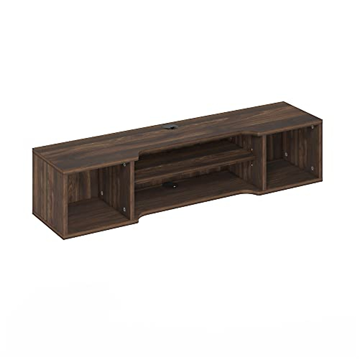Furinno Indo Floating Storage Hutch Media Console, Columbia Walnut