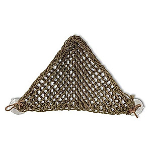 PENN-PLAX Reptology Lizard Lounger Corner Triangle – 100% Natural Seagrass Fiber – Great for Bearded Dragons, Anoles, Geckos, Iguanas, and Other Reptiles – Small