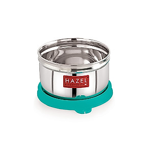 Hazel Stainless Steel Kitchen Containers Set of 6 | Storage Box for Kitchen & Tiffin Boxes | Air Tight Containers for Storage with Leak Proof Lid, 250 ML Each