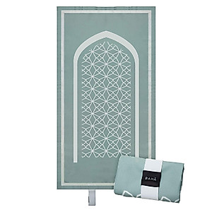 BAHĀ Portable Prayer Mat | Travel Prayer Mat, Foldable Prayer Mat for Muslims, Perfect Muslim Gift (Moss Green)