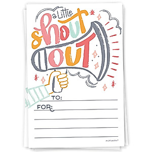 Fun Shout Out Cards For Employees, Office Staff, Teachers and Students - Appreciation and Recognition Reward Cards For School or Work Bulletin Board (50 Count)