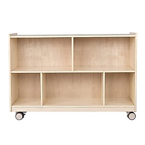 Children’s Factory Mobile 30" H 2-Shelf Storage, Classroom Reading Nook Cubbies, Kids Preschool & Daycare Toy Cubby Shelves, Toddler Playroom Bookshelf