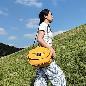 SUNVENO Universal Stroller Organizer with Insulated Cup Holder & Shoulder Strap Cute Diaper Mommy Travel Bag for Stroller like Uppababy, Baby Jogger, Britax, BOB, Umbrella and Pet Stroller, Yellow