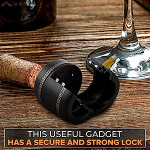 Wine Stoppers for Wine Bottles -3Pcs Combination Lock Plastic Wine Stopper Liquor Bottle Cap Reusable Wine Corks with Password Code Lock - 26mm to 28mm Black Vacuum Bottle Caps Wine Bottles Tops