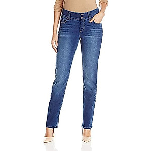 Riders by Lee Indigo Women's Pull-On Waist Smoother Straight-Leg Jean,Mid Shade,10