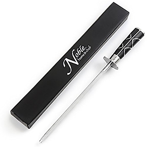 Professional Honing Steel (10” or 12”), Magnetized for Safety, No Rust, No Cheap Plastic! Noble’s Knife Sharpener Has an Oval Handle for a Firm Grip and is Built For Daily Use, Perfect for Chefs!