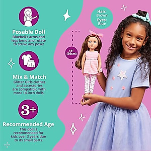 Glitter Girls - Bluebell 14-inch Poseable Fashion Doll - Dolls for Girls Age 3 & Up,Pink, Brown, Silver, Blue