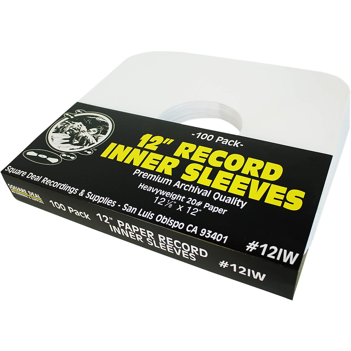 12" Vinyl Record Sleeves - Heavyweight White Paper Inner Sleeves - Archival Quality, Acid-Free! Set of 100#12IW