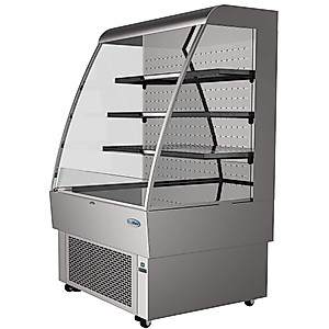 KoolMore - CDA-13C Open Air Merchandiser Grab and Go Refrigerator with LED Lighting and Night Curtain - 13.4 cu.ft