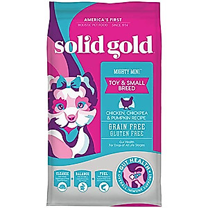 Solid Gold Mighty Mini Small Breed Dog Food - Dry Dog Food for Any Toy Breed - for Gut Health & Sensitive Stomach Support - Digestive Probiotics for Dogs - Grain & Gluten Free Recipe