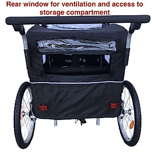 Booyah Strollers Double Child Baby Bike Bicycle Trailer, Jogger, Stroller with Suspension (Green)