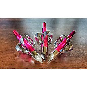 Flying Arrow Archery T3100-P Authentic Patented Toxic Broadhead Blade, Pink, 100-Grain, 3 Pack