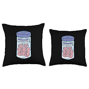 Anti Depressants Axolotl Axolotls gifts gift store Anti Depressants Axolotls Throw Pillow, 18x18, Multicolor