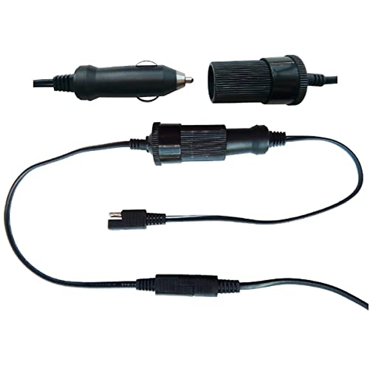 Sunway Solar 16FT Battery Charger Extension Cable Adapter SAE Connectors Quick Connect with Battery Clamps For 12V Trickle Charger And Maintainer,12Volt Solar Panel Battery Charger Power System Kit