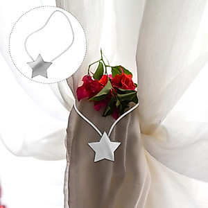 DOITOOL Holder Decorative Tiebacks Holdback Drape Magnetic Buckle for Bedroom Modern Clips Tieback Ties Accessories Holdbacks Home Window Rope Holdback, Weave Curtains Star Backs Tie