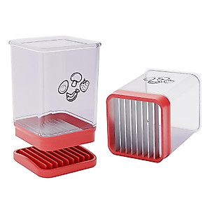 Tewodila Fruit Slicer Cup, Speed Cutter for Strawberry Banana Grape Egg, Stainless Steel Vegetable Cutting Kitchen Gadget, Kitchen Portable Slicing Tool (1 pcs)