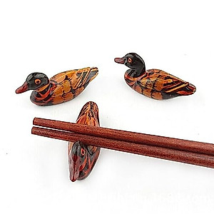 jojnsha 10 PCS Fashion Resin Duck Chopstick Stands Spoon Fork Rests Duck Shaped Utensil Rest Resin for Kitchen Table