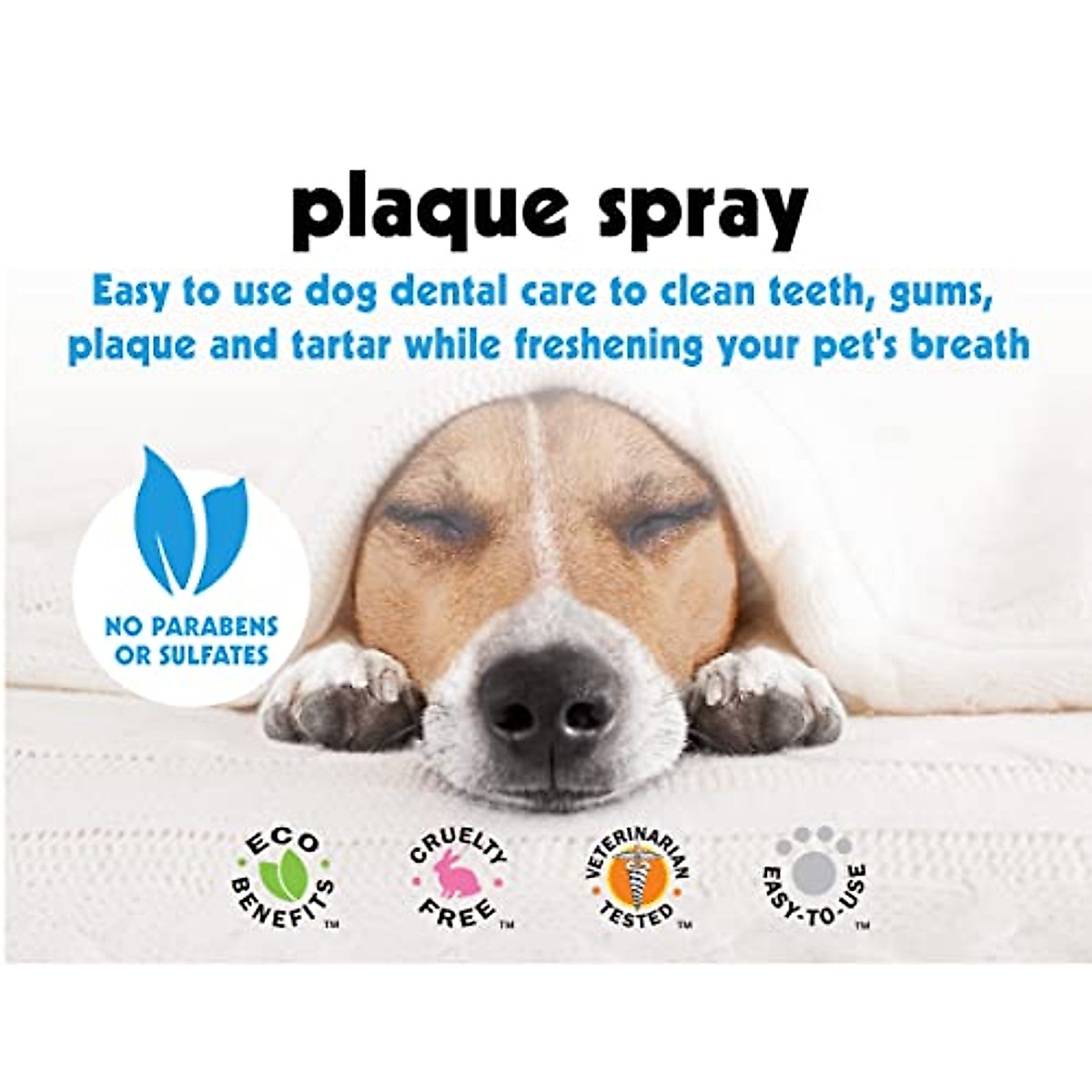 Petkin Plaque Spray, Cool Mint, 4 Fl Oz – Cleans Teeth & Gums, Removes Plaque & Tartar, Freshens Breath & Whitens Teeth with Baking Soda - Ideal Cat & Dog Dental Spray with No Brushing or Rinsing