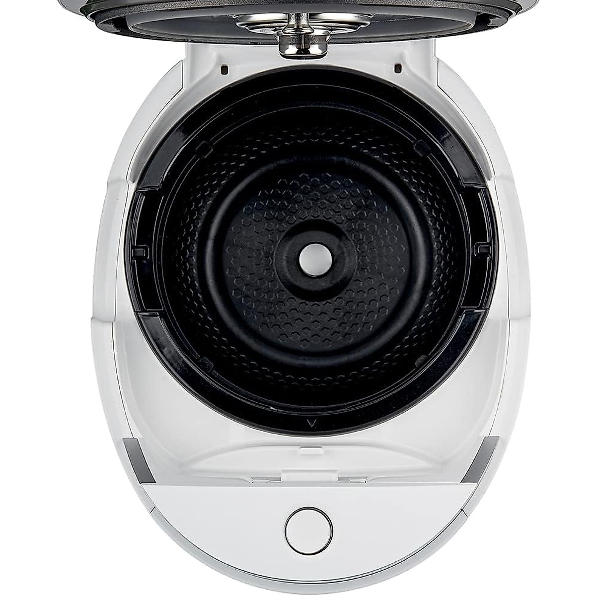 CUCKOO IH Twin Pressure Small Stainless Steel Rice Cooker 10 Cup Uncooked & 20 Cup Cooked with Induction Heating, LED Touch Controls, Reheat Option (White)