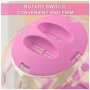 WishLotus Hamster Ball, Running Hamster Wheel 14cm Small Pet Plastic Cute Exercise Ball Golden Silk Shih Tzu Bear Jogging Wheel Toy Relieves Boredom and Increases Activity (Pink)