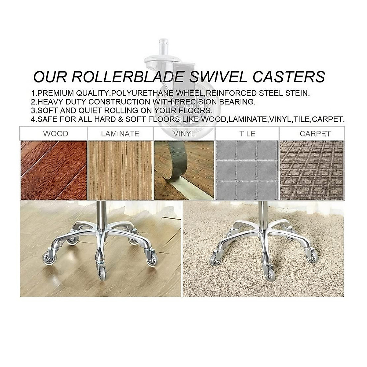 Kaleurrier Swivel Stool Chair Adjustable Height,Heavy Duty Hydraulic Rolling Metal Stool for Kitchen,Salon,Bar,Office,Massage (with Back Rest) (Black)