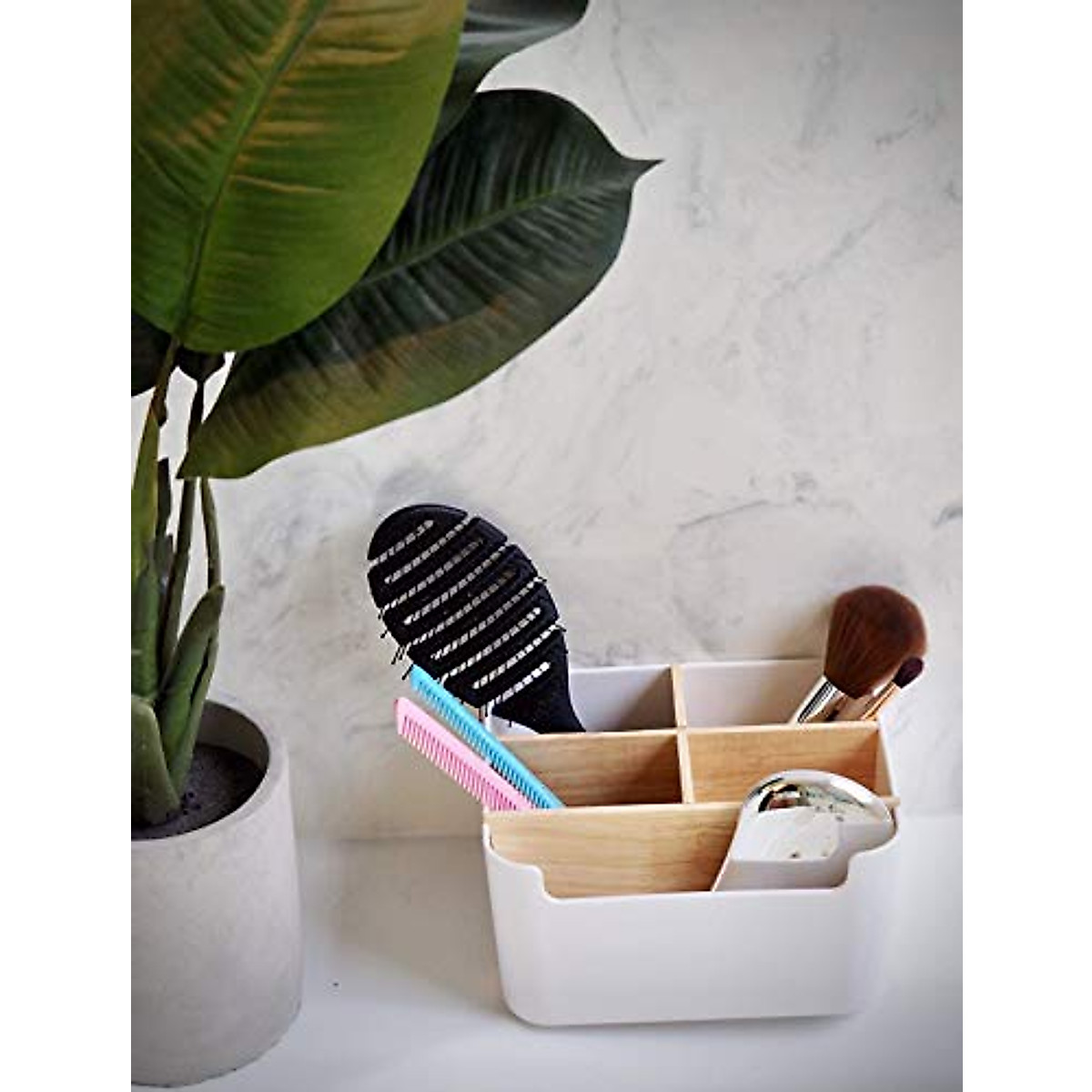 Multi-Purpose Organizer & Storage Box, Remote Control Holder, MakeUp holder, Modern Desk Side Organizer, Bathroom Caddy for Home/ Office - Desk Storage Box, Cell Phone Box, Pen & Pencil Holder