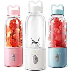 CrossBlend V2 Portable Personal Blender, Smoothie Blender for Shakes and Smoothies with USB Rechargeable, Mini Blender Juicer Cup On the Go for Travel, Outdoor, Gym, Office (Blue)