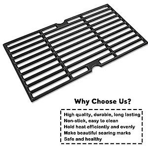 Uniflasy Cast Iron Cooking Grates for Dyna glo DGF493BNP DGF493PNP, Grill Grid Replacement Parts for Kenmore 146.23678310 146.16132110 146.16153110 146.20164510 146.23679310 146.23681310 146.23766310