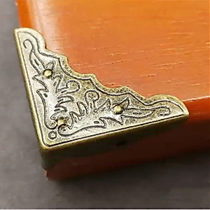 16Pcs Antique Brass Jewelry Box Corner Chest Corner Protector Guard Edge Cover-1.26"x1.26"x0.43"