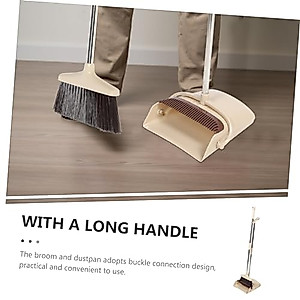 Cabilock 1 Set Broom Set Home Office Cleaning Brooms Household Broom Pan Kit Room Cleaning Broom Long Handle Cleaning Broom Dust Pan and Brush Tools Kitchen Accessories Pans Stainless Steel