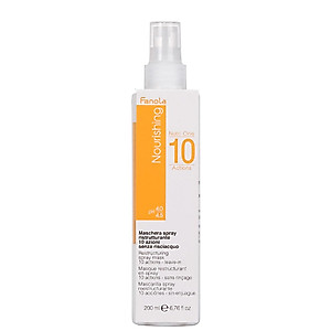 Fanola Nutri One 10 Actions Restructuring Leave-In Spray Hair Mask - Enriched with Milk Proteins, Linseed & Argan Oil - Hydrates & Provides Heat Protection for Dry, Frizzy Hair (6.76 Fl oz)
