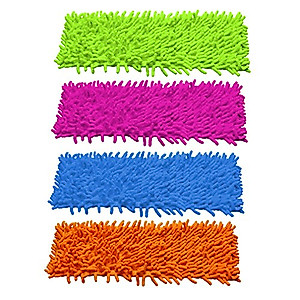 Set of 4 Microfiber Dust Mop Refills with Finger-Like Projections - 14x4 Inches Reusable Mop Pad Refills for Hardwood, Tile, and Laminate Floors