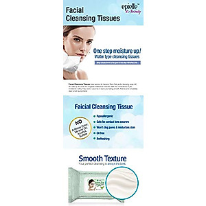 Epielle OG Makeup Remover Cleansing Wipes Tissue Green Tea Towelettes - 60ct (Sheets) per pack, Total 4 packs Beauty Stocking Stuffers Gift
