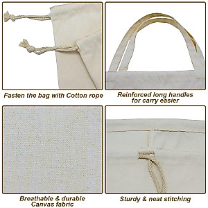 Extra Large Heavy Duty Laundry Bag with Handles and Sturdy Cotton Fabric, Travel Laundry Bags Laundry Basket Liner Hamper Liner, Thick Canvas Laundry Bag for Travel, Camp, College (28"x35"┃2 Pack)