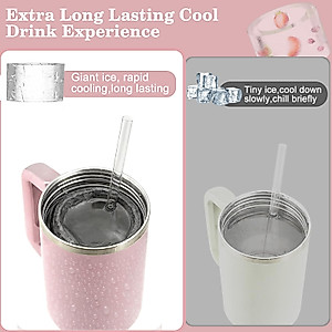 Sayrrame Ice Cube Tray for Stanley Cup, Silicone Ice Mold with Lid for 40oz 30oz 20oz 14oz Tumbler, 4 Pcs Hollow Cylinder Ice Maker for Chilling Cocktails, Whiskey, Drinks Coffee (Pink)