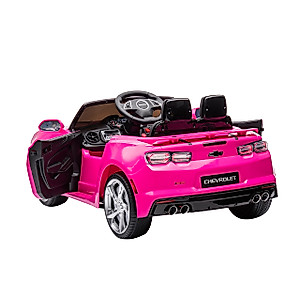 DAKOTT Kids Ride On Sports Car, 12V Battery Powered Chevy Camaro w/Parent Remote Control, Bluetooth, Horn, Music & Headlights Taillights for 3-6 Years