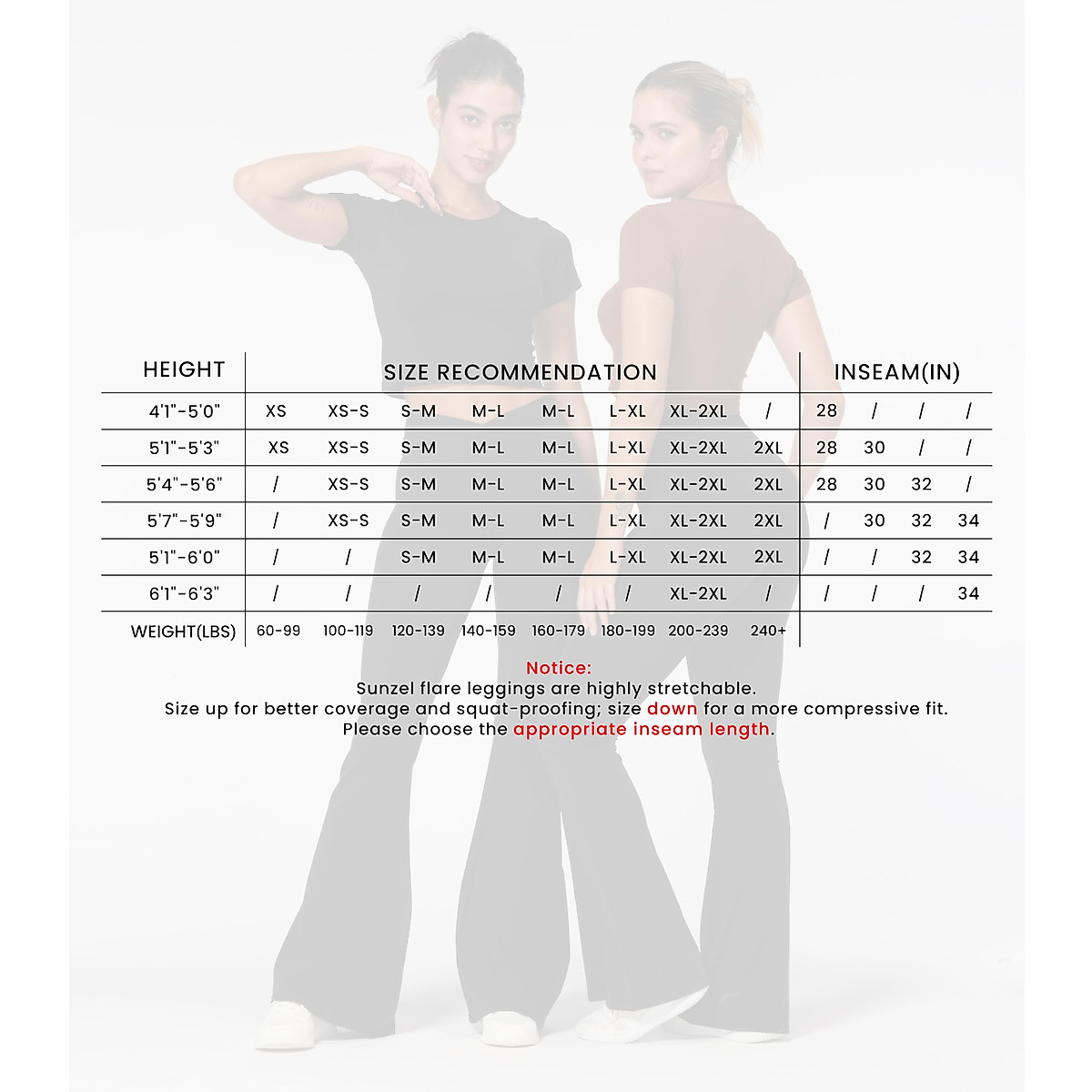 Sunzel Flare Leggings, Crossover Yoga Pants for Women with Tummy Control, High-Waisted and Wide Leg Black