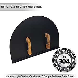 Simond Store Pizza Oven Door 19.25” X 27” Stainless Steel 304 Heavy-Duty Oven Door with Wooden Handle for Indoor & Outdoor Pizza Oven, Outdoor Pizza Oven Kit