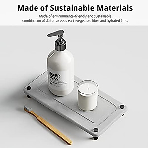 Sink Caddy, Dries Instantly Sink Holder for Preventing Moisture Buildup, Diatomaceous Pedestal Stand Riser with Stainless Steel Feet & Rubber Bottom, Soap Holder for Bottles Candles Decor