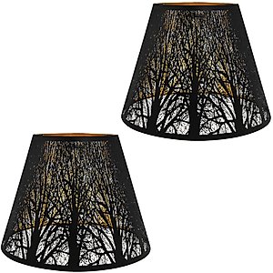 Royxen 2 Pack Metal Lamp Shades Vintage Lampshade for Table Lamp and Floor Light, Cone Trees