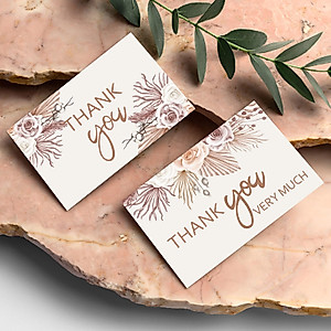 AnyDesign Boho Floral Thank You Cards Bulk 36 Pack Boho Rose Bouquets Note Cards with Envelope Stickers Flower Blank Cards for Wedding Bridal Shower Baby Shower Birthday Party, 4 x 6 Inch