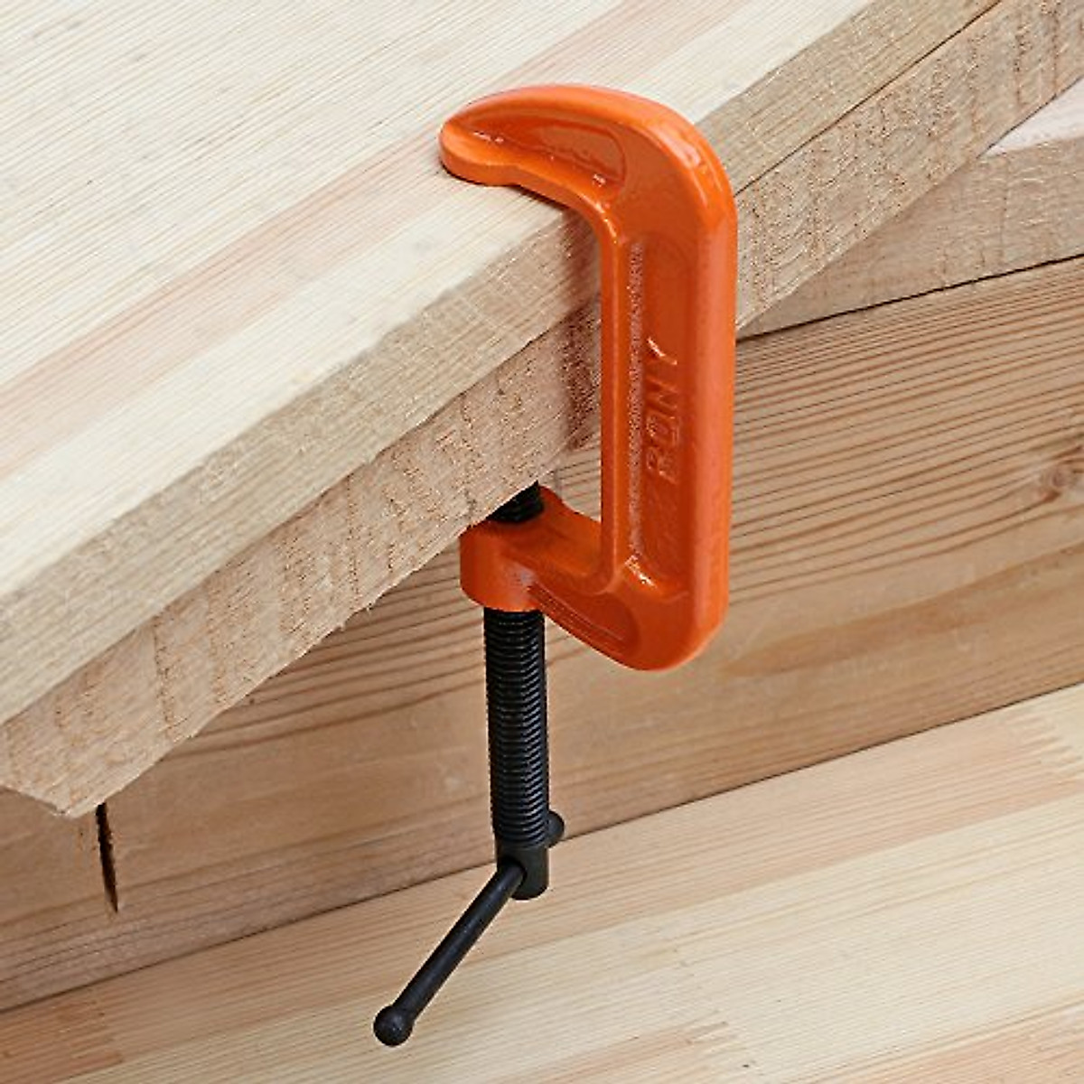 PONY Malleable Iron C-Clamp Set, 3-Piece, (1", 2", 3") Orange