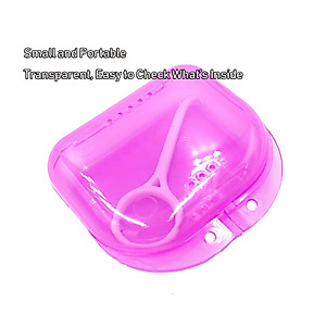 Orthodontic Retainer Case with Vent Holes - Transparent Purple