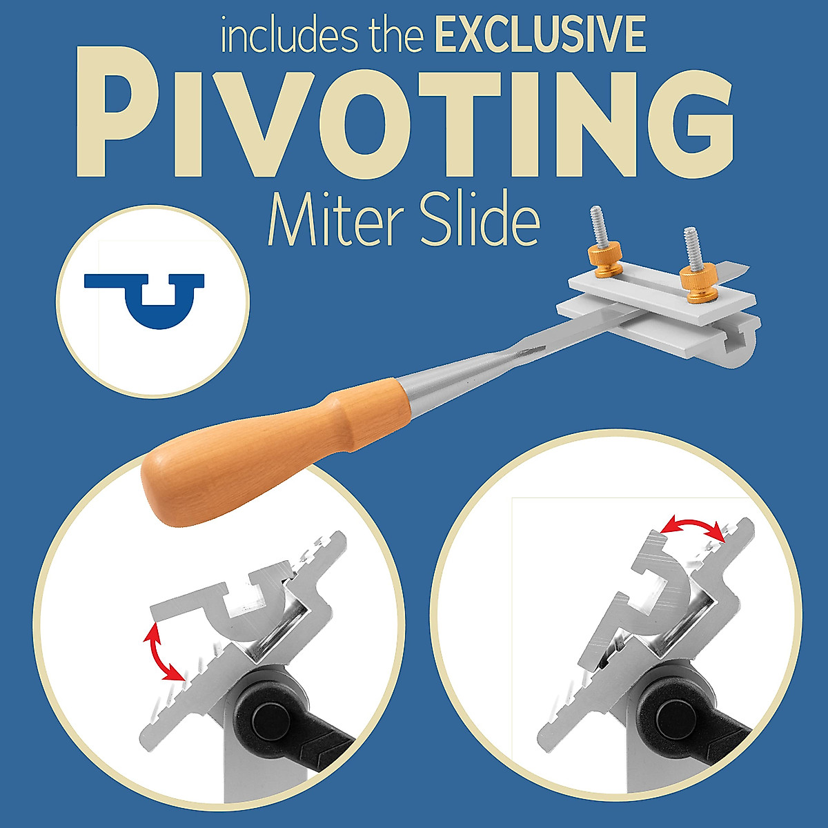 Peachtree Woodworking Supply Adjustable Replacement Tool Rest Sharpening Jig for 6 inch or 8 inch Bench Grinders and Sanders • Includes a Pivoting and Flat Miter Slide