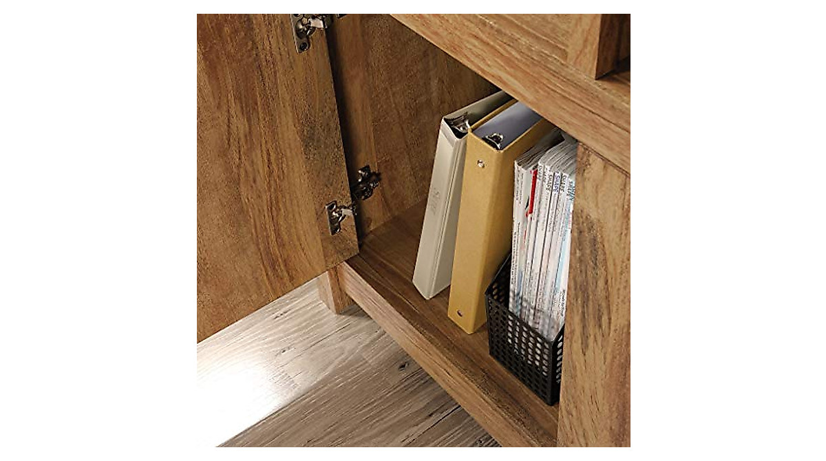 Sauder Cannery Bridge Storage Wall - Stylish Organization in Mango Finish