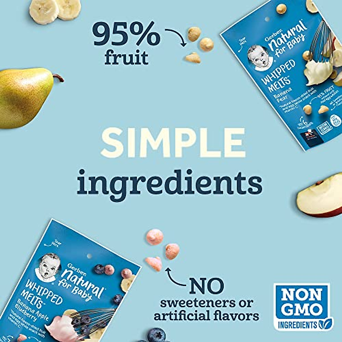 Gerber Natural for Baby Whipped Melts - Banana Pear, 7Count