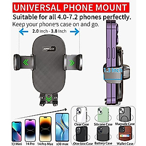 APPS2Car Solid Cup Holder Phone Mount for Car Truck with Quick Extension Long Arm Fast Swivel Adjustable Height 360 Rotatable, Low Profile Universal Mobile Mount Compatible with All Cell Phone iPhone