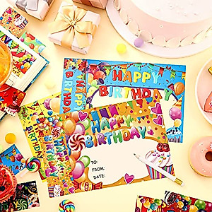 72 Pcs Happy Birthday Certificates for Kids Classroom Happy Birthday Bookmark Happy Birthday Cupcakes Cartoon Animal Bookmark Awards for Students Mini Reward Card, 12 Styles (Dessert)