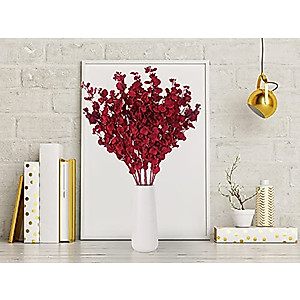 HANTAJANSS Artificial Orchids Silk Flowers, 8 Pcs Orchids Silk Fake Flowers in Bulk Flowers Artificial for Indoor Outdoor Wedding Home Office Decoration (Burgundy)